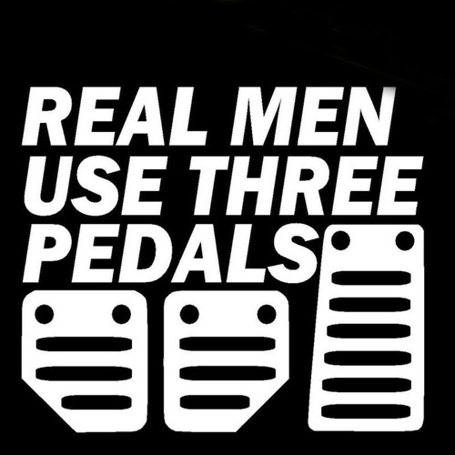 Real Men Use Three Pedals Car Vehicle Window Bumper Funny Decal Sticker ...
