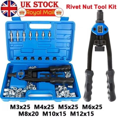 160pc Nutsert Mandrels Nut Rivet Tool Kit Rivnut Riveting Riveter Gun ...