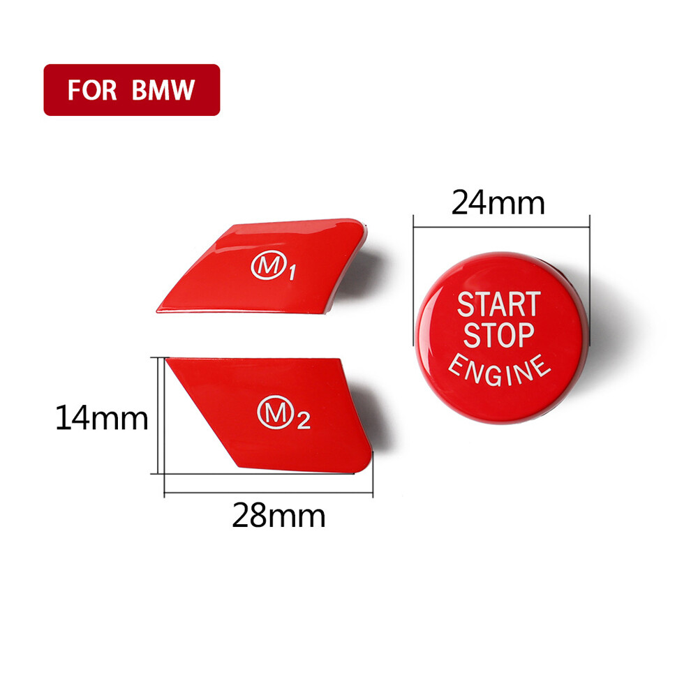 Gloss Red M1 M2 & Start Buttons Set For BMW M2 M3 M4 F80 F30 F82 F83 ...