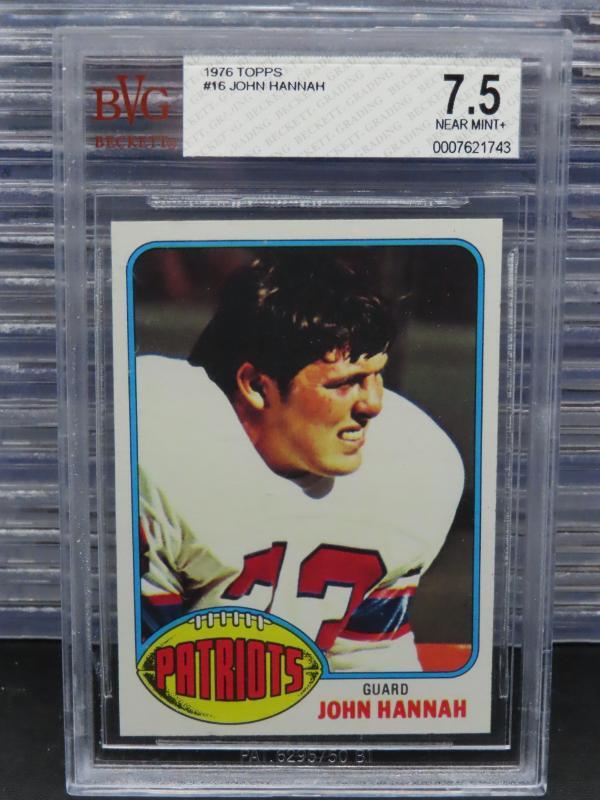 1976 Topps John Hannah Card #16 BGS 7.5 Near Mint + Patriots | eBay