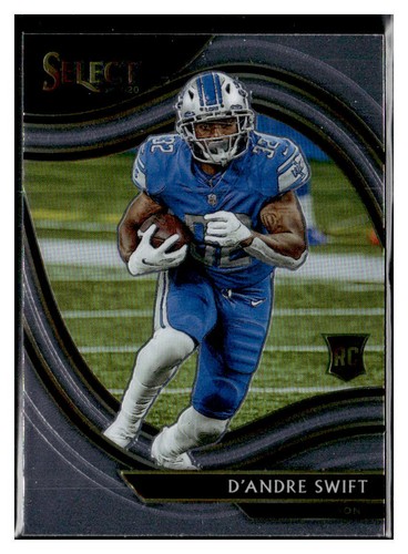 2020 Panini Select #351 D'Andre Swift Field Level Base RC Lions Eagles ...