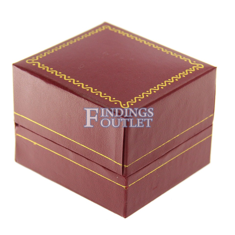 Red Faux Leather Stud Earring Box Display Jewelry Gift Boxes Classic 1 ...