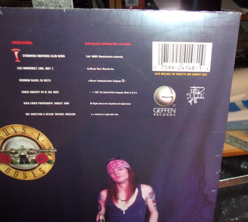 Guns And Roses Appetite For Destruction Geffen 1987 LP GHS 24148 STILL ...