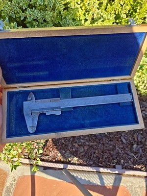 Vintage Helios Slide Vernier Caliper 6" Tool And Case Made In Germany w ...