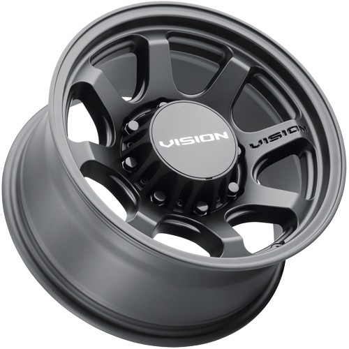 (Set of 4) Vision 351 Flow 17x9 6x5.5" -12mm Satin Black Wheels Rims 17 ...