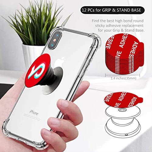 12Pcs Sticky Adhesive Socket Pad 1.4"Double-Sided Stickers for Grips ...