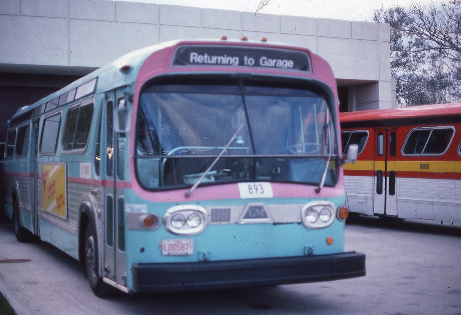 Original Bus Slide Pink Turquois GM Bus #893 1986 #01 | eBay