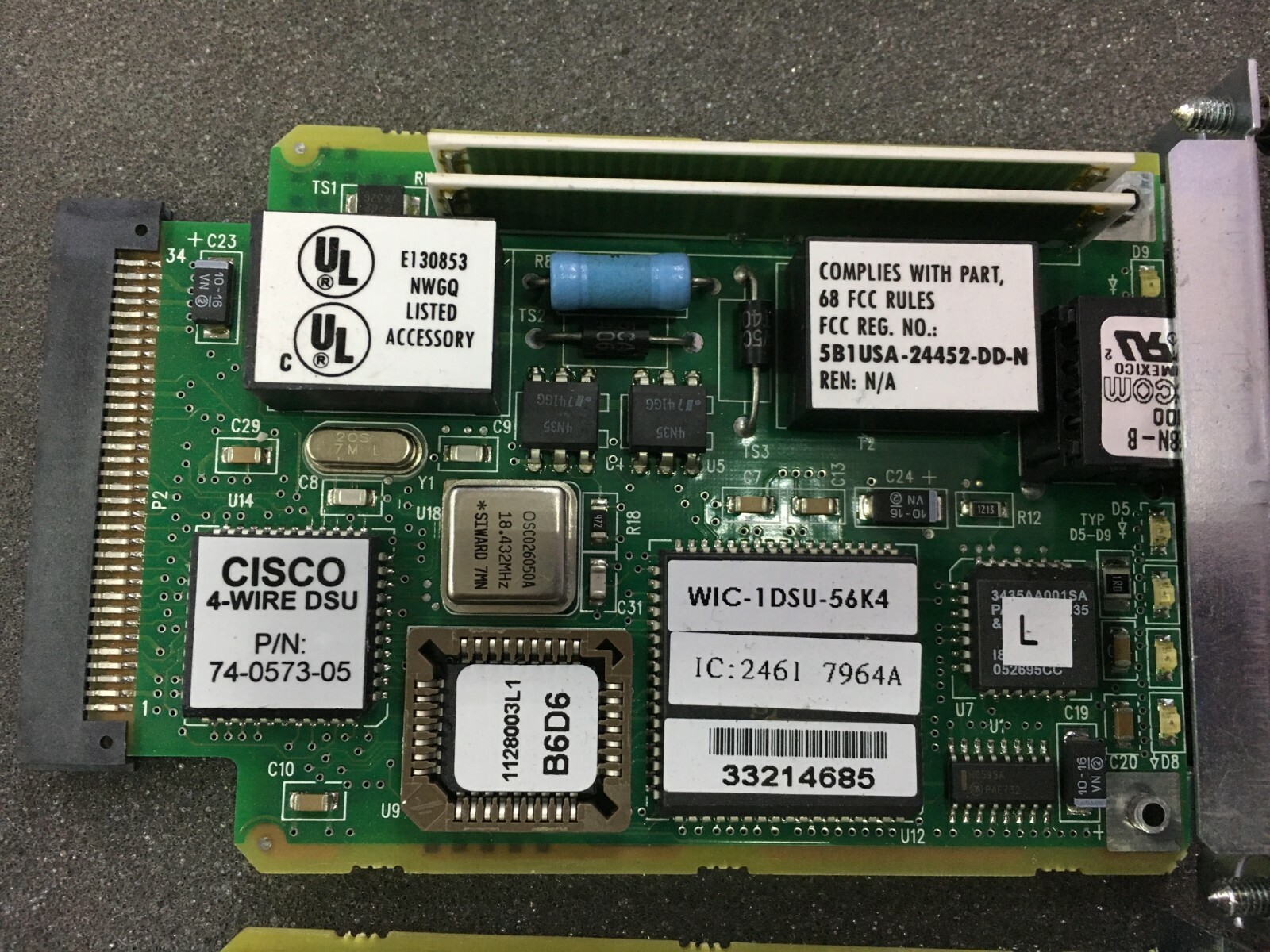 Lot of (4) Cisco WIC-1DSU-56K - 1 PORT Modem 4-Wire 56/64k Interface ...
