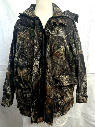 GAME WINNER Camouflage Hooded Coat Men's Size XLMossy Oak Waterproof ...