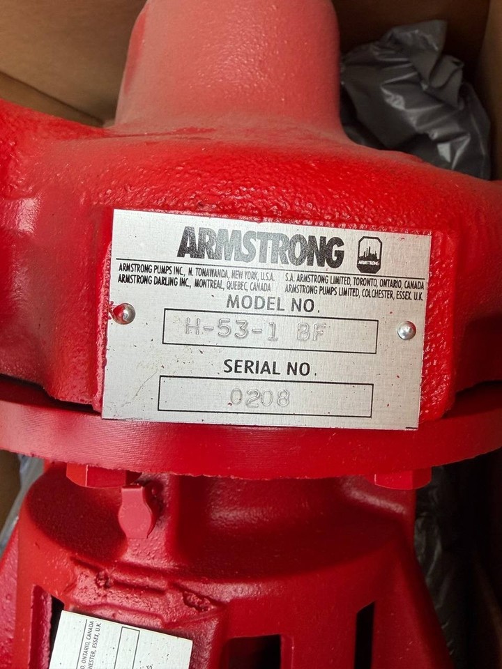 Armstrong H-53 Circulator Pump CW, 1/2 HP, 115/230V, 1725 RPM | eBay