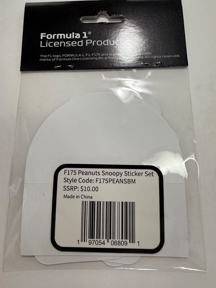 Peanuts F1 Formula 1 Snoopy 75th Anniversary Stickers NEW LIMITED In ...