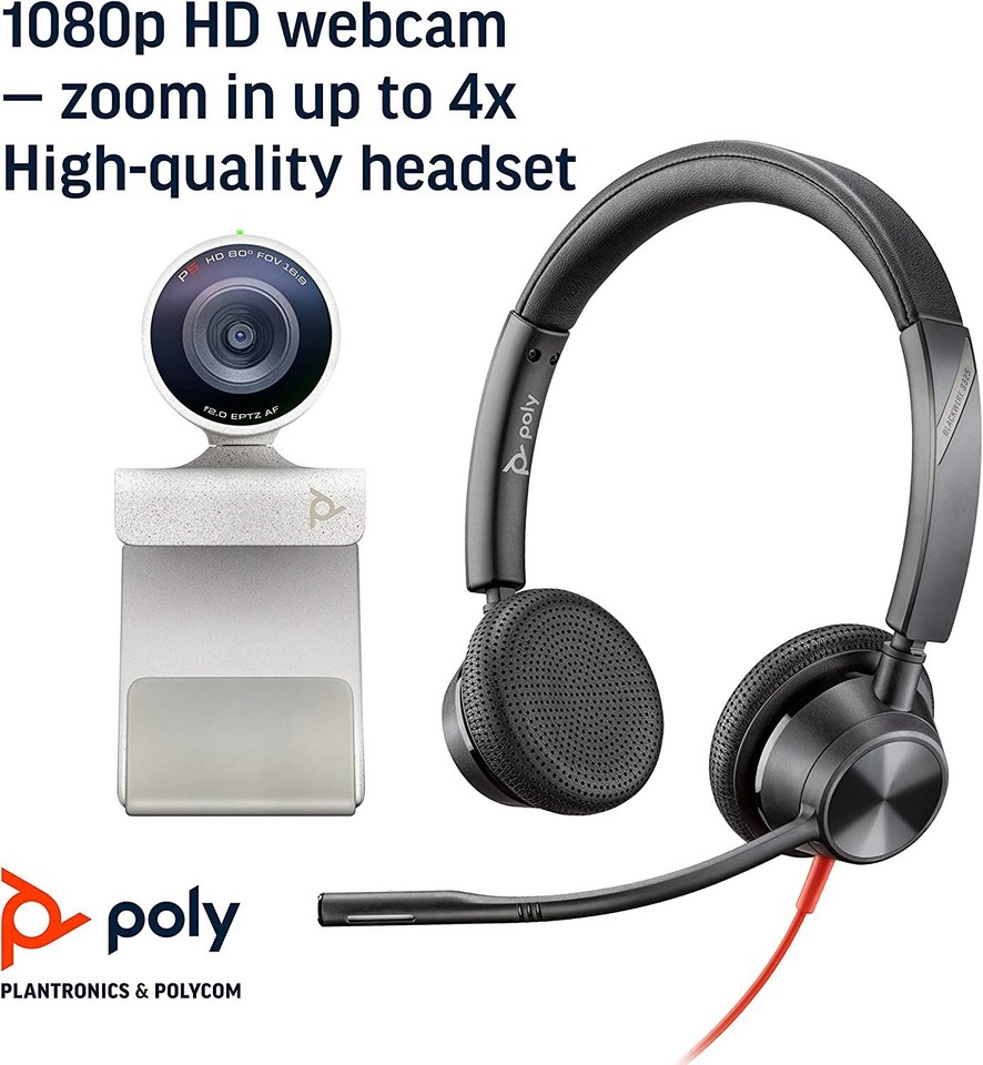 Poly - Studio P5 Webcam with Blackwire 3325 Headset Kit (Plantronics ...