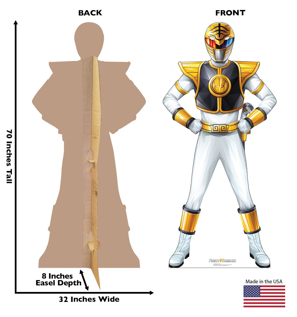 POWER RANGERS WHITE LIFESIZE CARDBOARD STANDUP STANDEE CUTOUT POSTER ...