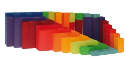 Grimm's rainbow counting block Small 100 Pcs Stepped Building ...