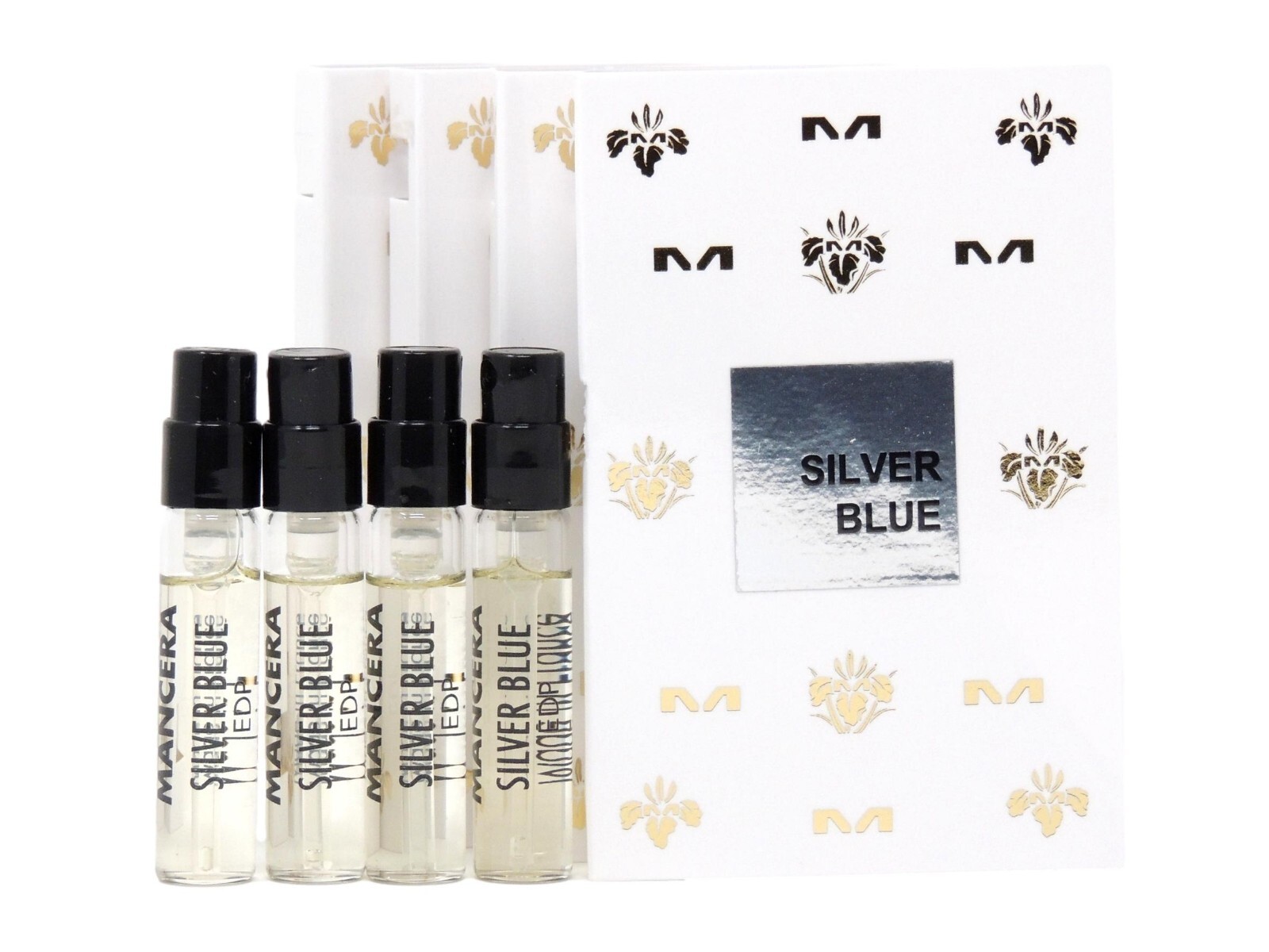 MANCERA SILVER BLUE EDP 2.0ml .06fl oz x 4 COLOGNE PERFUME SPRAY SAMPLE ...