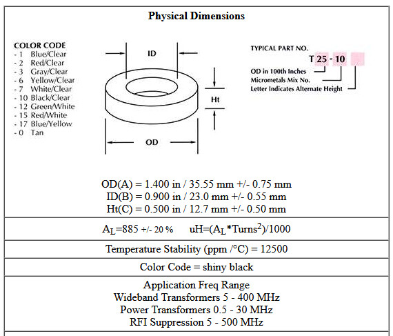 Amidon Ft140-43 Ft-140-43 Ferrite Toroid Core | Compra online en eBay
