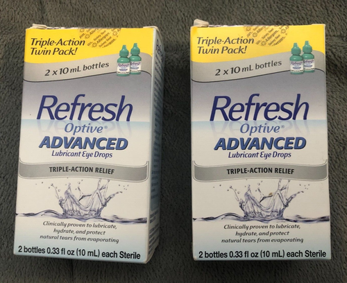 New Lot of 2 Twin Pack Boxes Refresh Optive Advanced Lubricant Eye ...