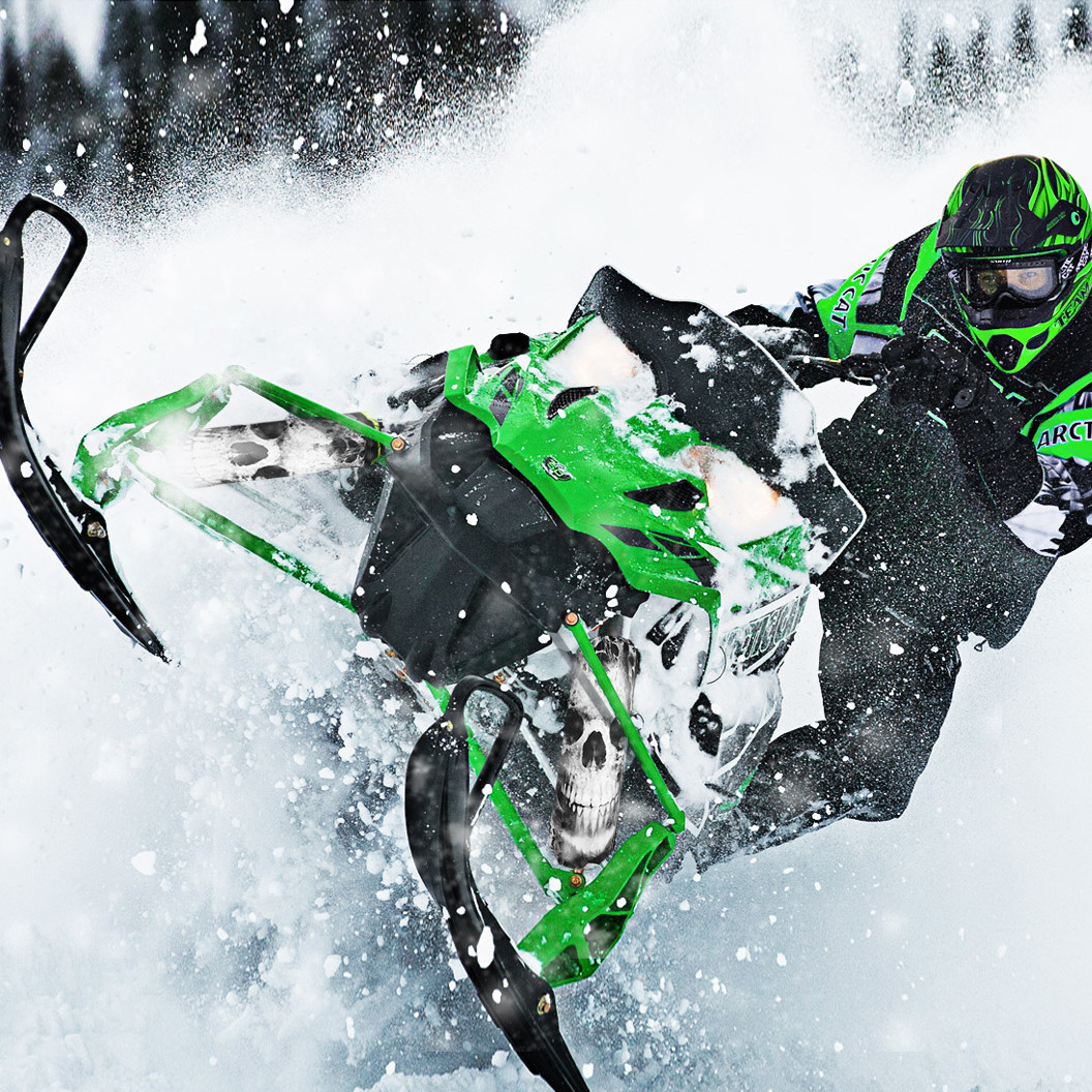 Dark Skull Arctic Cat Sled Shock Protector Covers Snowmobile (Set of 2 ...