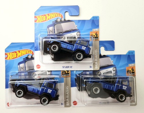 Short Card Hot Wheels '57 Jeep FC Blue #218 218/250 - 2023 Baja Blazers ...