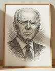 JOE BIDEN DRAWING PORTRAIT SKETCH PRINT JOE BIDEN WALL ART HOME DECOR ...