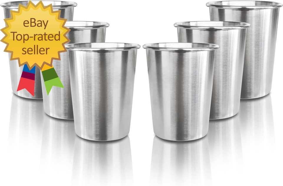 6 Pack 8 Oz Stainless Steel Kids Cups Children'S Pint Cups Stackable ...