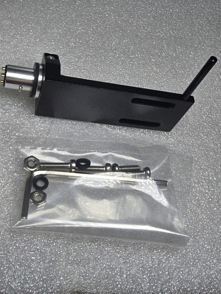 NEW! AZIMUTH ADJUST HEADSHELL BLACK ALUMINUM + HARDWARE SILVER WIRES 1 ...