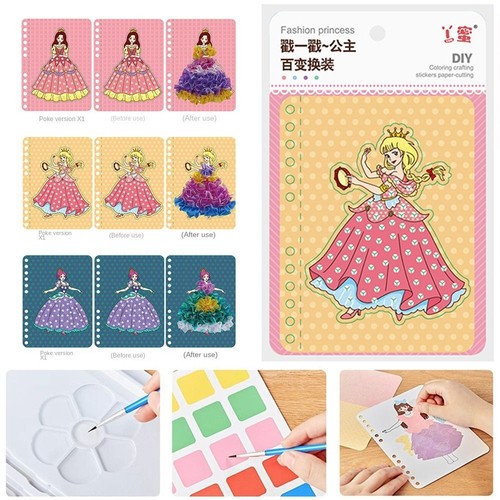 Poking Princess Poke Art DIY Toys DIY Painting Sticker Kids | eBay