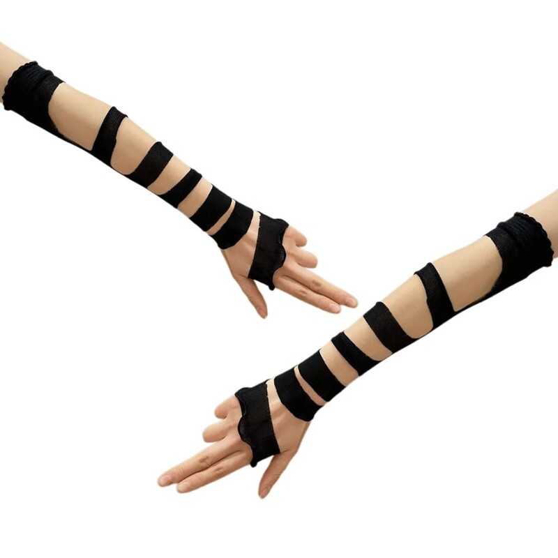 Fingerless Long Arm Gloves Animation Party Gloves JKStyle Girl Arm ...