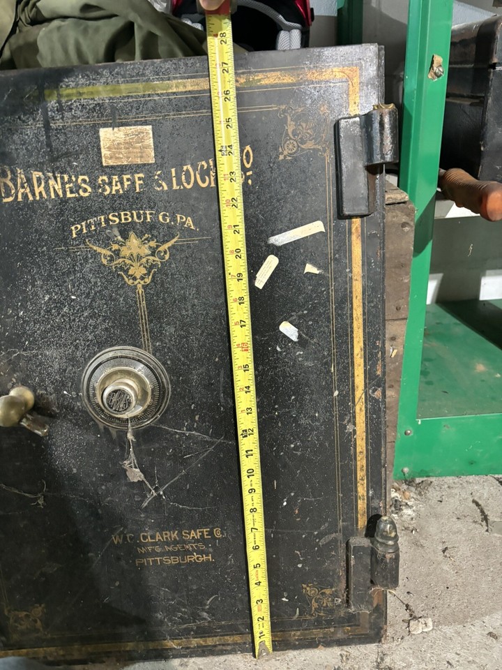 Vintage 1910 Barnes Safe & Lock Pittsburgh Door Gold Leaf Pittsburg W.C ...