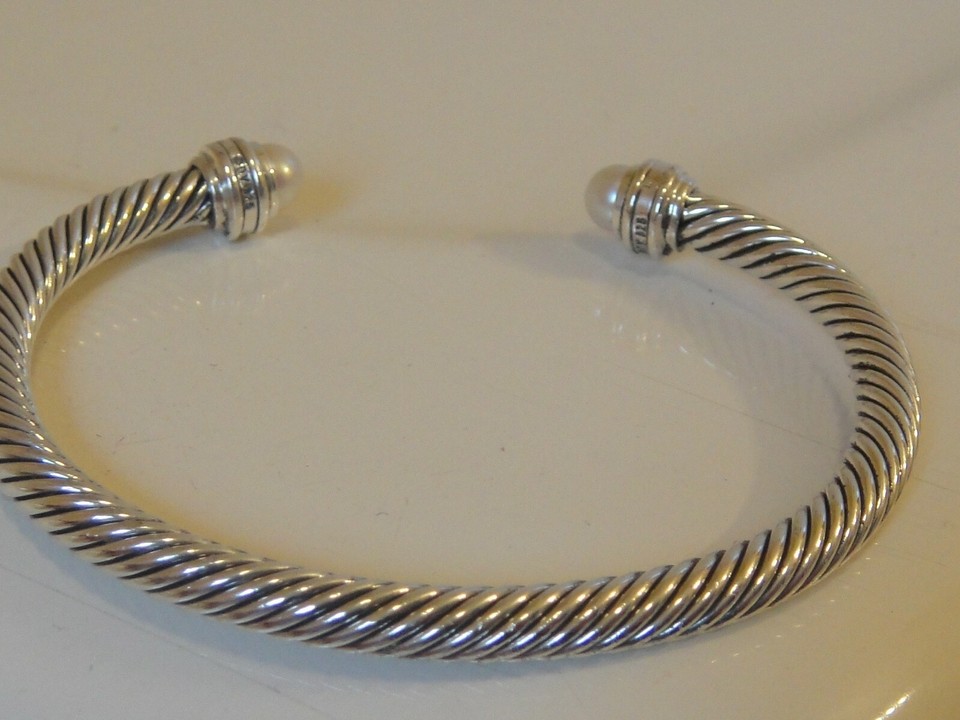 $950 DAVID YURMAN SS PEARL DIAMOND BRACELET | eBay