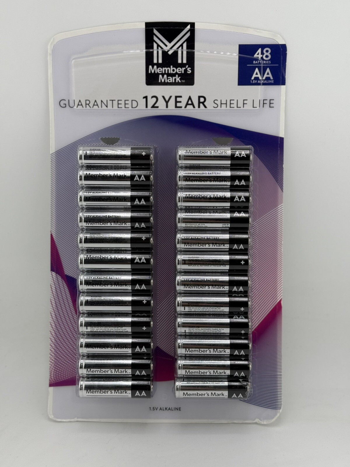 (2) Member's Mark Alkaline AA Batteries (48 Pack EA) TOTAL 96 Batteries ...