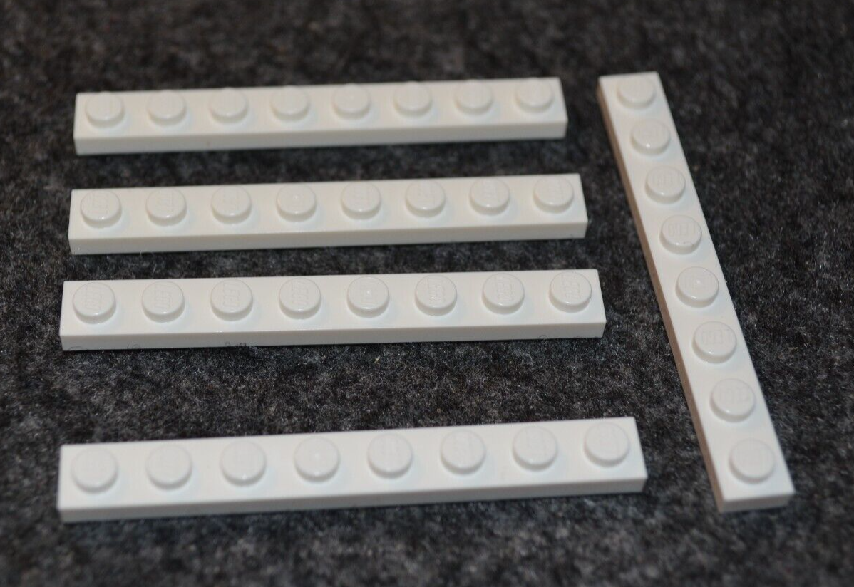 5 ~ 1x8 White Standard Long Plate Brick ~ New Lego Parts ~ | eBay