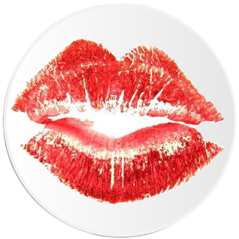 Lipstick Smooch Kiss - Circle Sticker Decal 3 Inch - Valentine's Day ...
