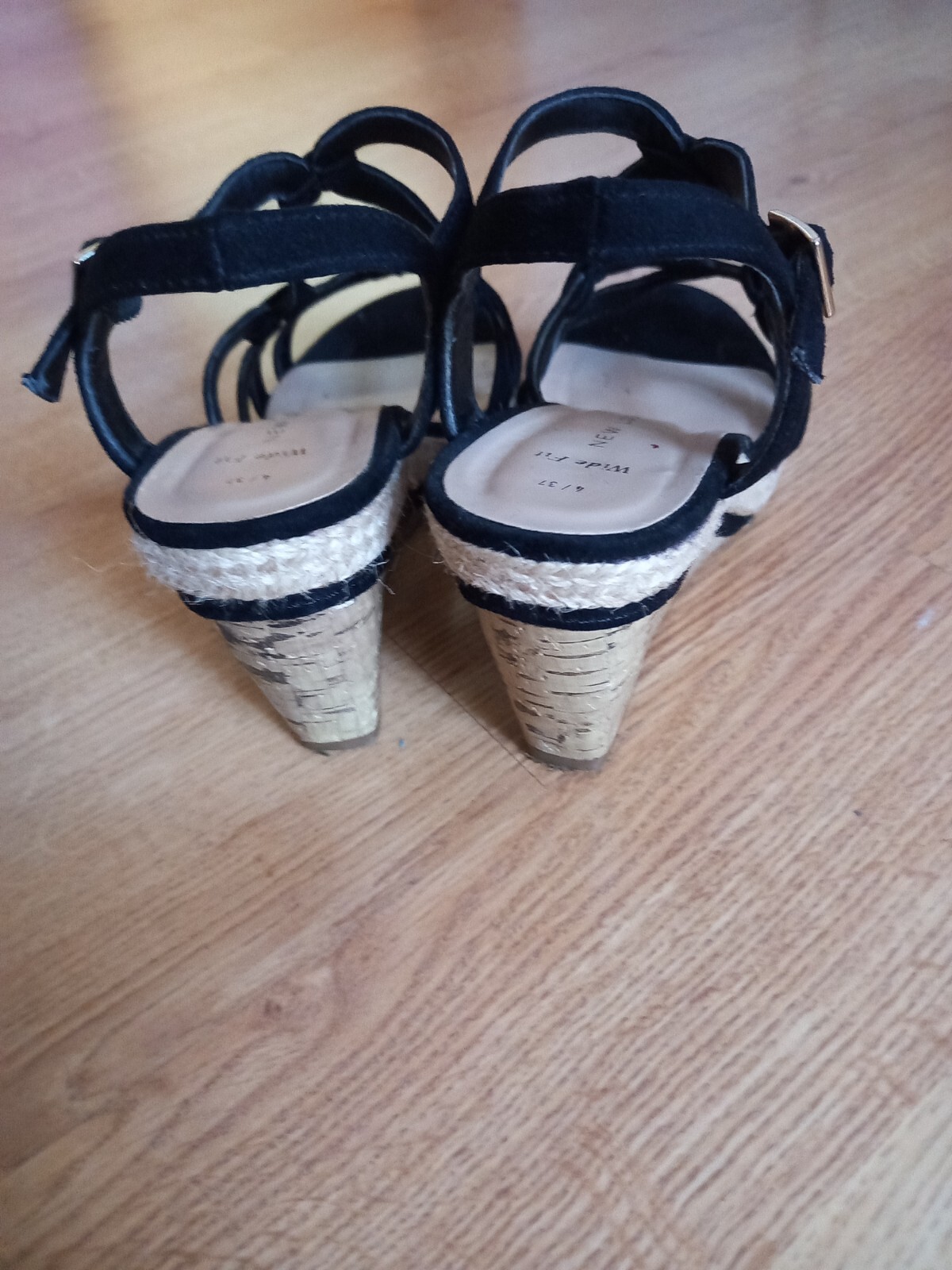 Sandales compensées à brides noires pointure 37 | eBay
