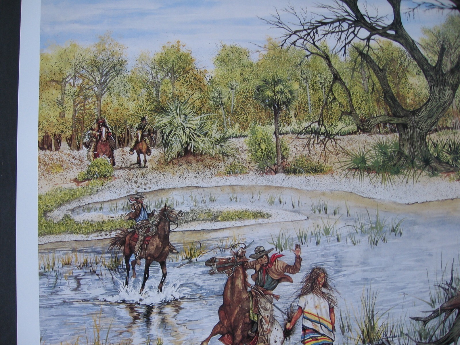 Lewis Watkins Florida Seminoles Lithograph, Kish-a-Me, signed Artist ...