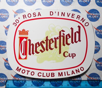 ADESIVO STICKER VINTAGE AUTOCOLLANT MOTO TUNING CHESTERFIELD MOTO CLUB ...
