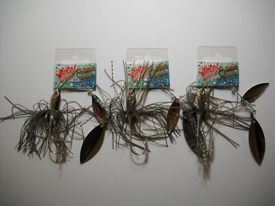 Lot of 3 WAHOO 3/8oz PRO-SELECT BB SWIVEL spinnerbaits in MOUSE color ...