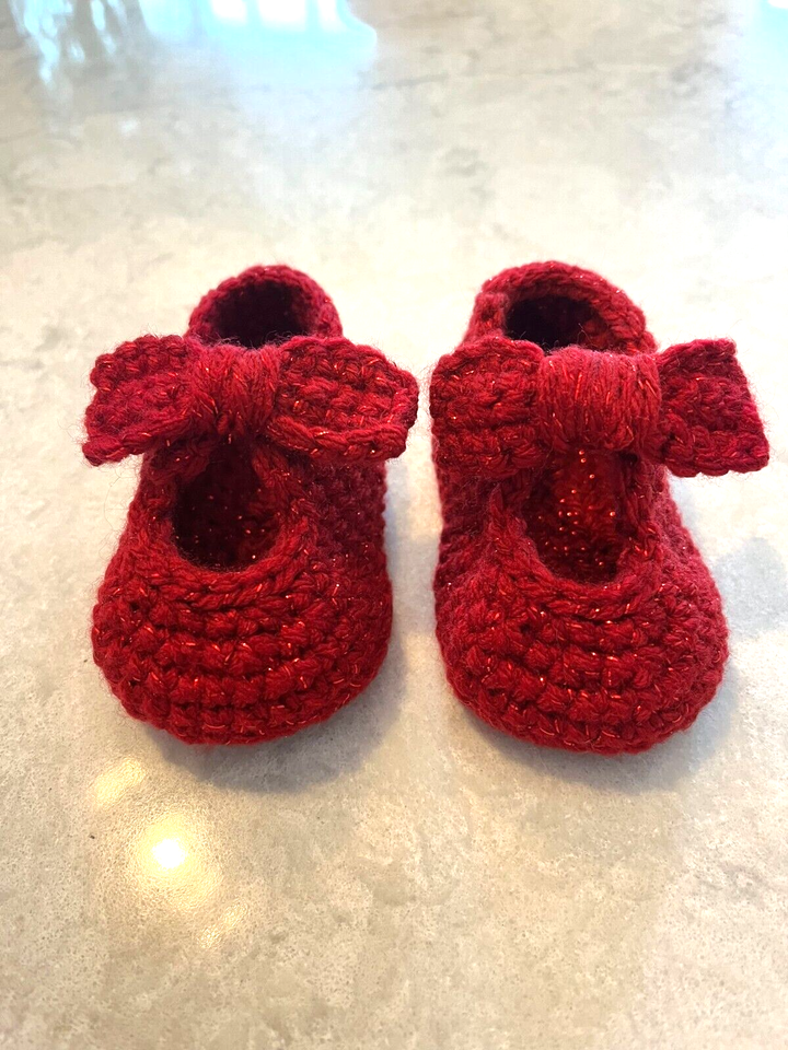 Handmade Ruby Red Slippers Baby Bootie Dorothy WOOz Inspired Crochet 0 ...