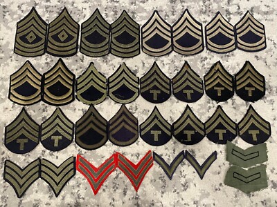 LOT OF x32 WW2 WWII Era Military US Army USMC Marines Rank Chevron ...