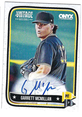 GARRETT MCMILLAN 2024 ONYX VINTAGE EXTENDED BASEBALL ON CARD AUTO BLUE ...