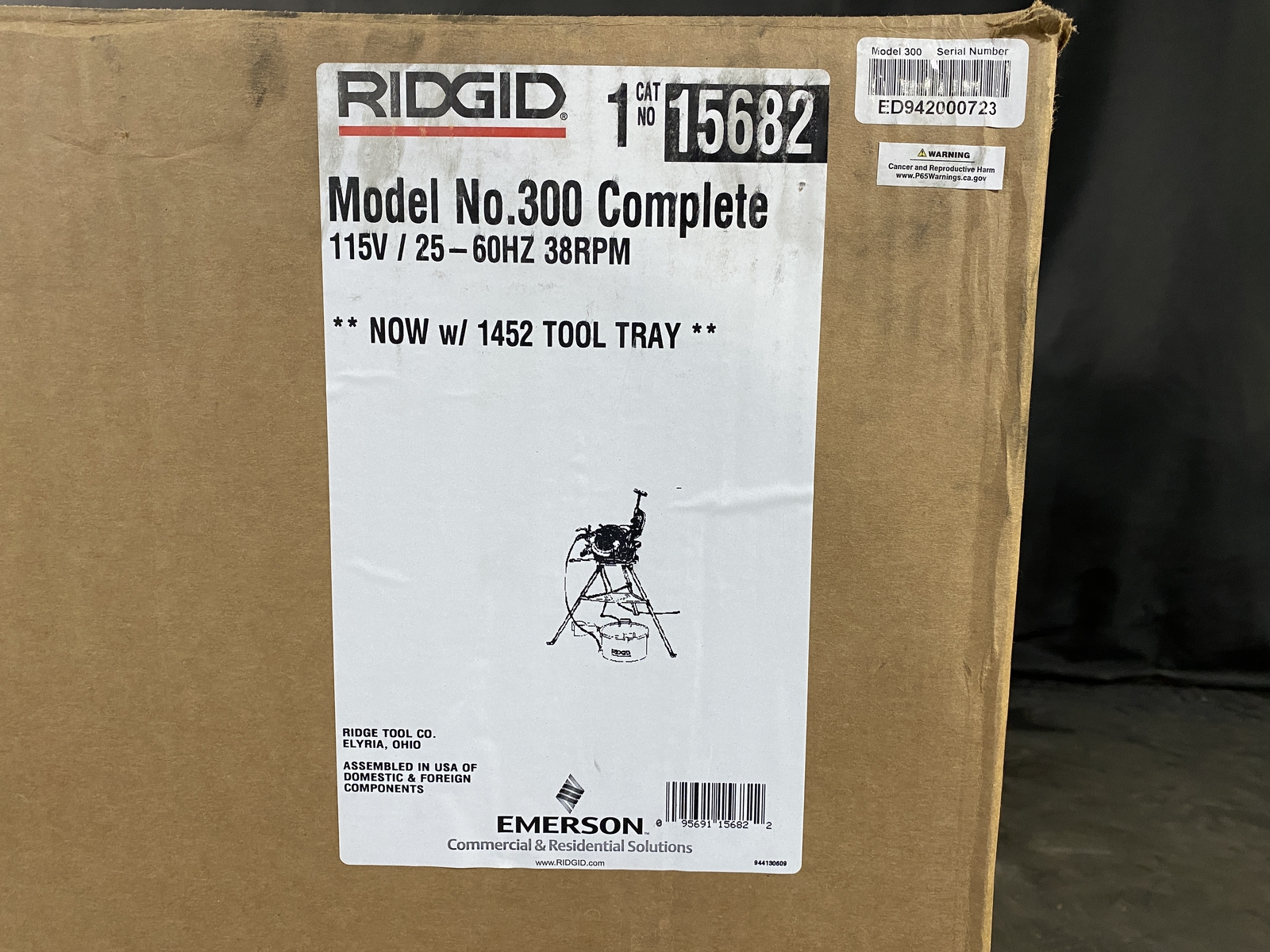 RIDGID 15682 Model 300 Power Drive Complete 38 RPM Pipe Threading ...