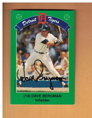 DAVE BERGMAN AUTOGRAPHED 1990 KROGER & COKE BASEBALL CARD SIGNED ...