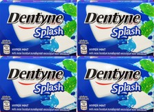 4 x Trident Dentyne Splash HYPERMINT Flavour Sugar- Chewing Gum 15.2g ...