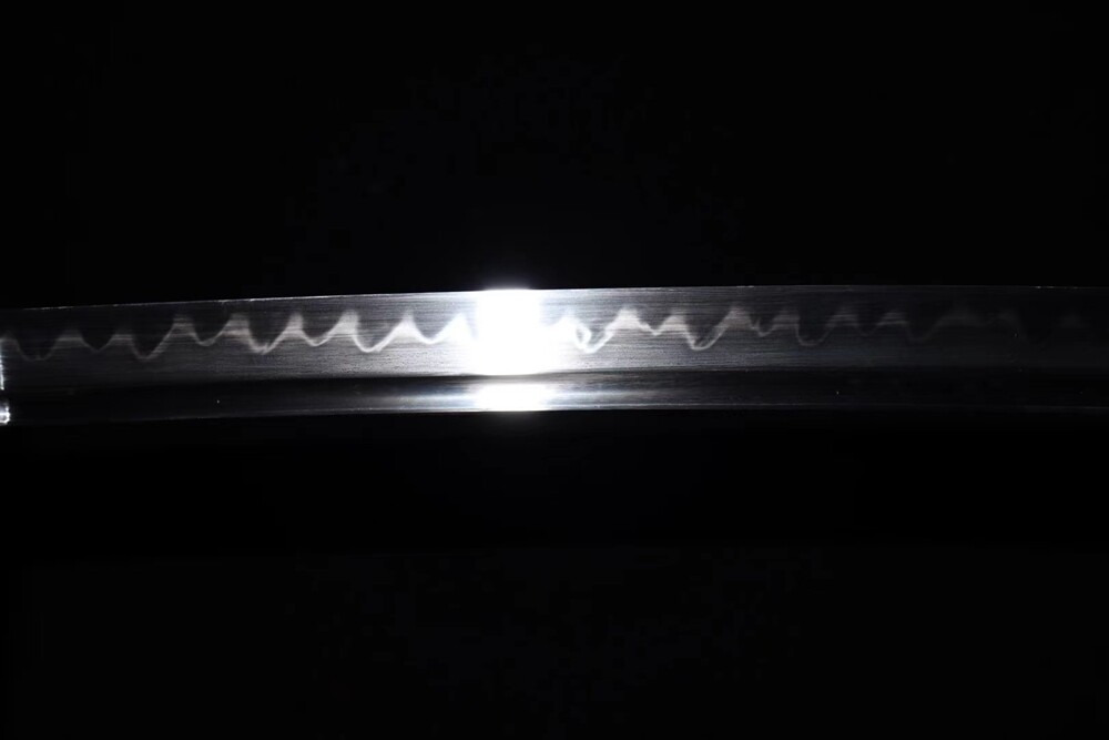 T10 Clay Tempered Katana Japanese Samurai Sword Groove Real Hamon Iron ...