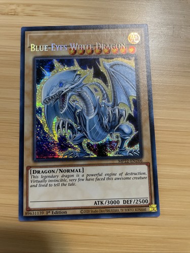 MISPRINT BLUE-EYES WHITE DRAGON NM PRISMATIC SECRET RARE MP22-EN266 ...