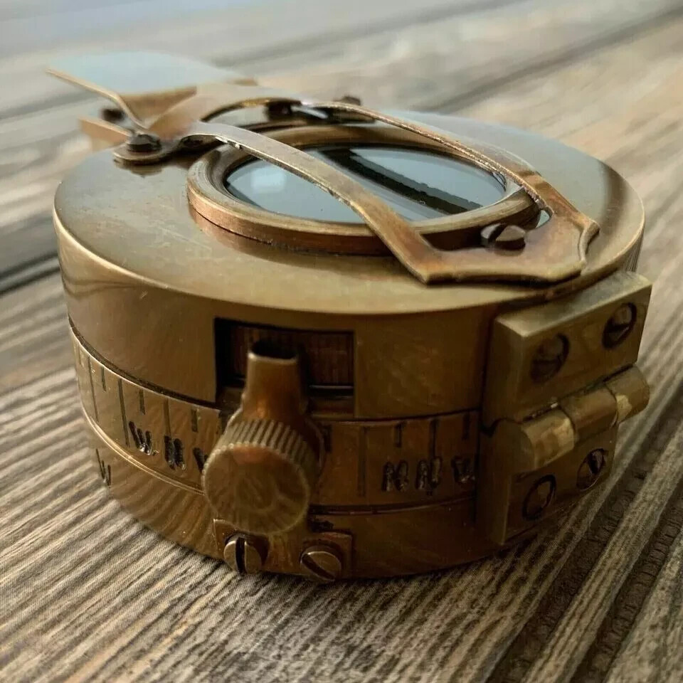 Vintage Solid Brass WWII Military Pocket Compass With Box Gift | eBay