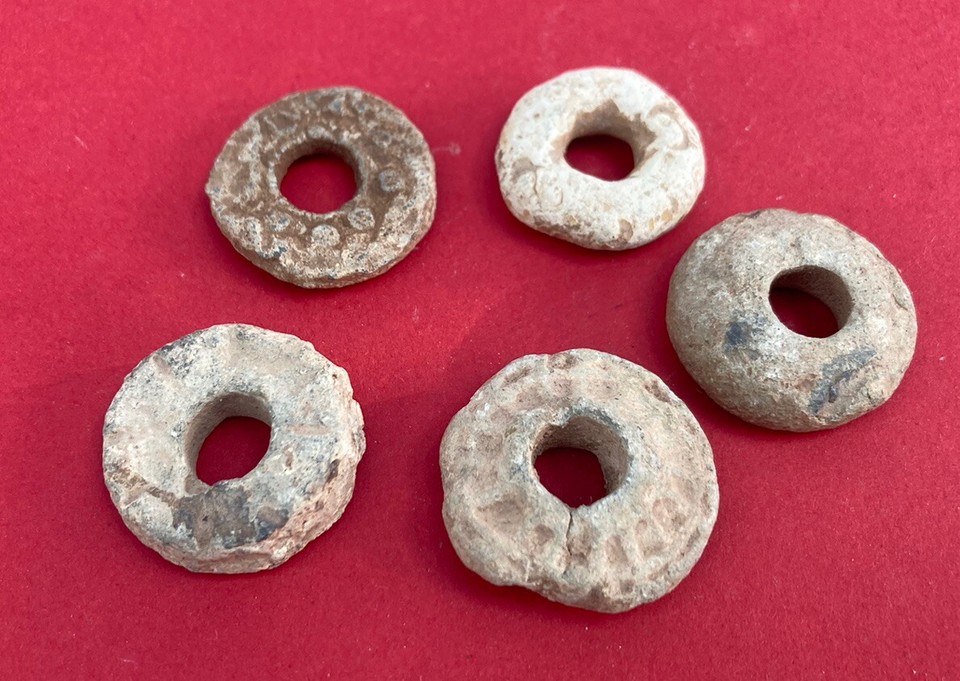 5 Anglo-Saxon / Medieval Lead Spindle Whorls | eBay UK