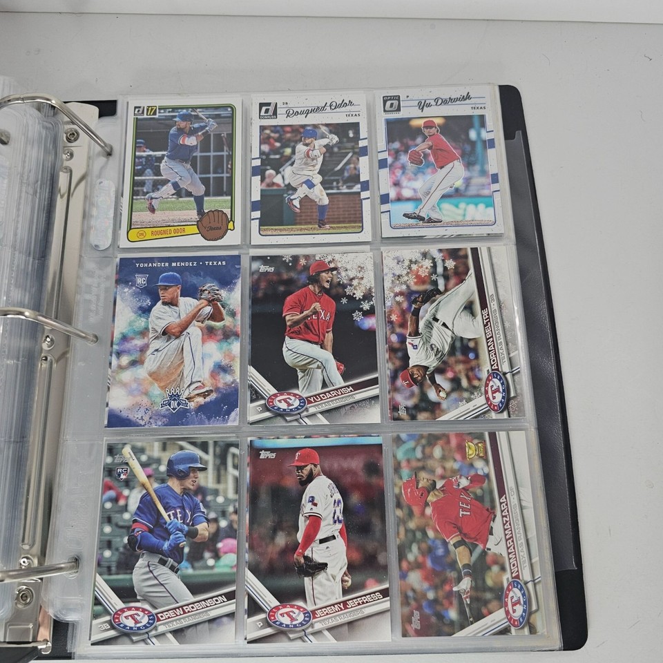 Texas Rangers Baseball Card Collection In Binder 54 Sleeves of Cards | eBay