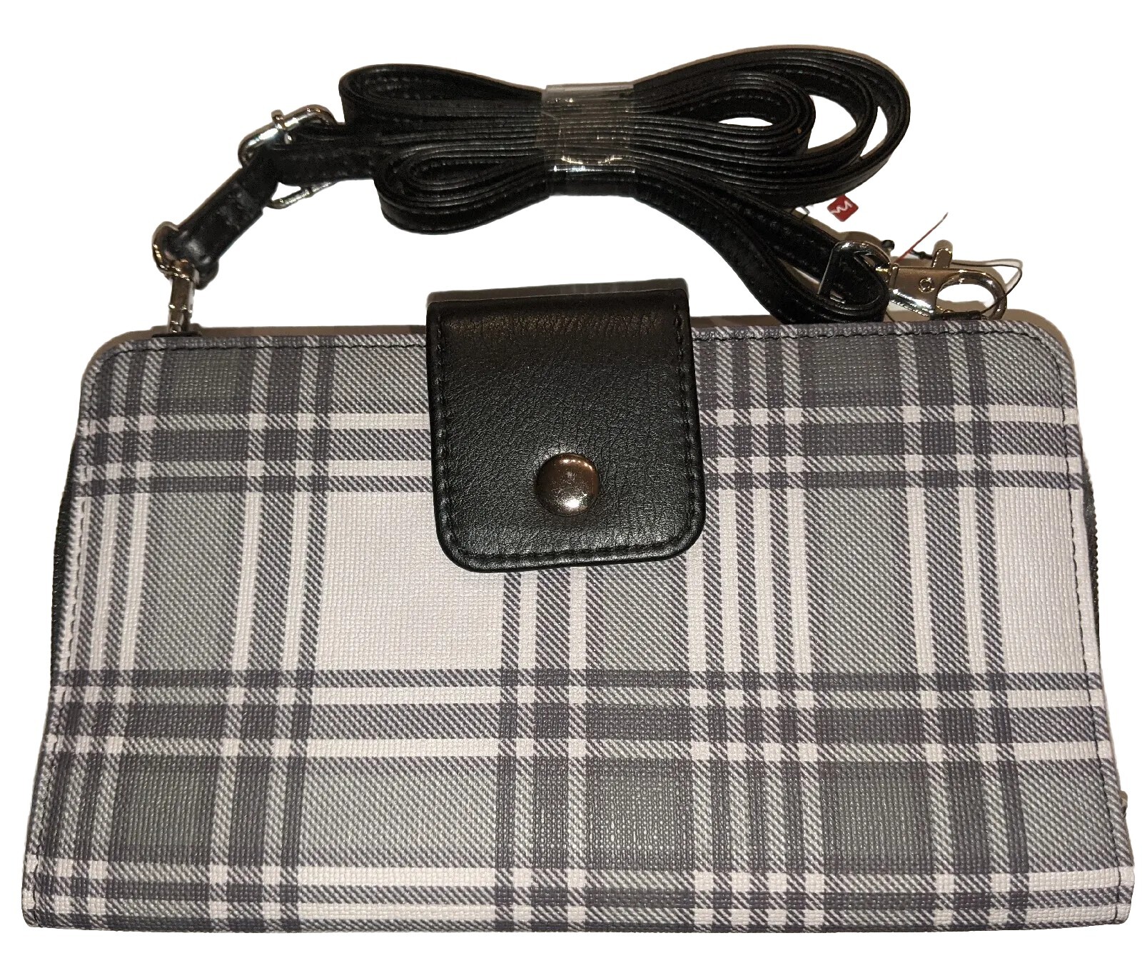 Mundi Crossbody Bag/ Wallet on a String , Black/Plaid | eBay