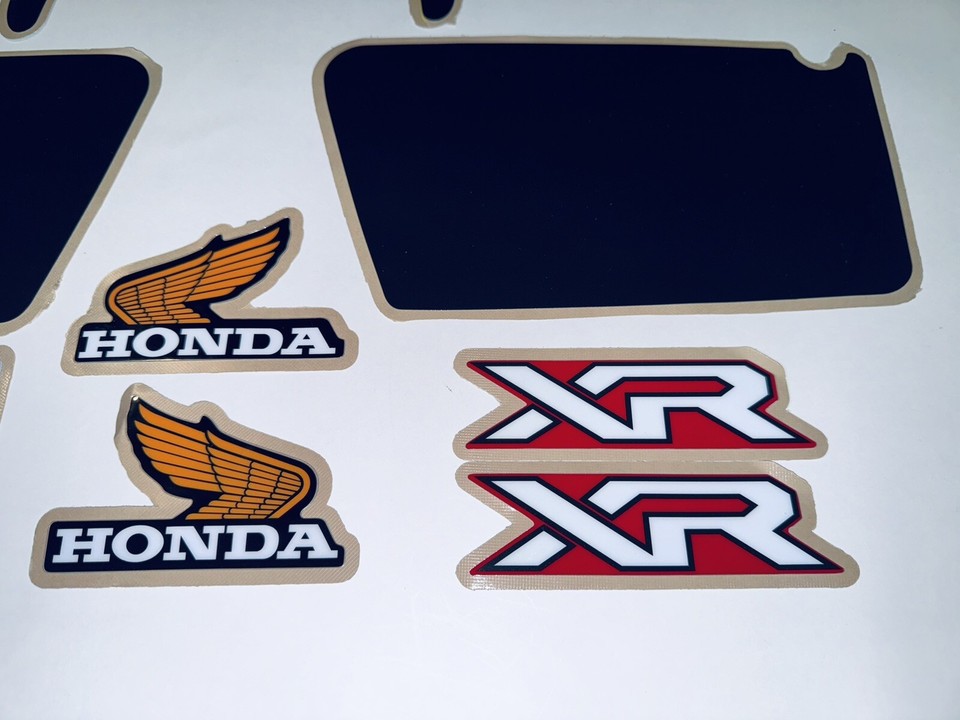1982 Honda XR 200r xr200 9pc Graphics Decals Stickers MX Black Gloss ...